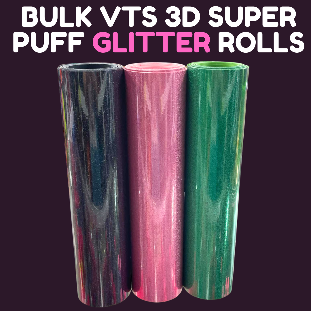 BULK Glitter VTS 3D Super Puff | Heat Transfer Vinyl | Puff HTV | Puff