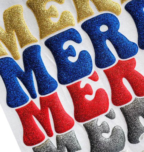 3D Super Glitter Puff Heat Transfer Vinyl (HTV) | Glitter Puff Vinyl B